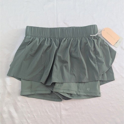 New Blogilates Women's Ruffle Woven Mid-Rise Shorts Pink Activewear ...