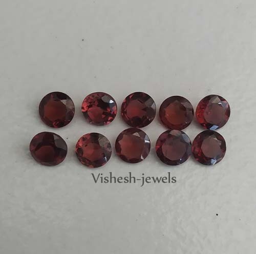 10 Pieces !! 100% Natural Garnet 3x3 mm Round Cut Loose Gemstone VJ-181 ...