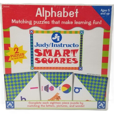 Judy Instructo ALPHABET Smart Squares Matching Puzzle Learning Ages 5 ...