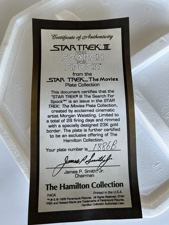 Lot Of 4 Hamilton Collection Star Trek Plates, Star Trek The Movies | eBay