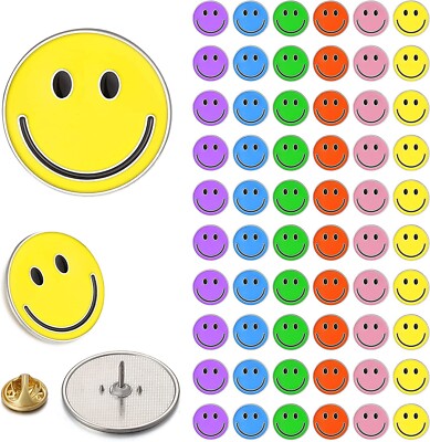 SIX PACK OF HAPPY FACE LAPEL PINS (SIX COLORS)... | eBay