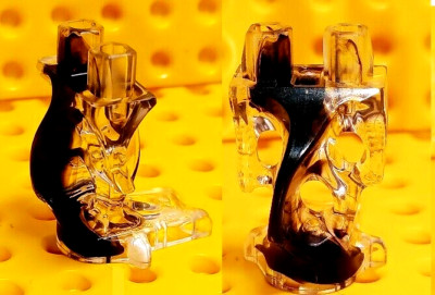 LEGO Minifigure Ghost Legs Clear Black Swirl Smoke Marbled Ghostly Fits ...