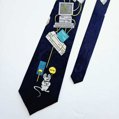 Vintage Novelty Necktie Byte Mouse Computers Tech Geek Office Nerd ...