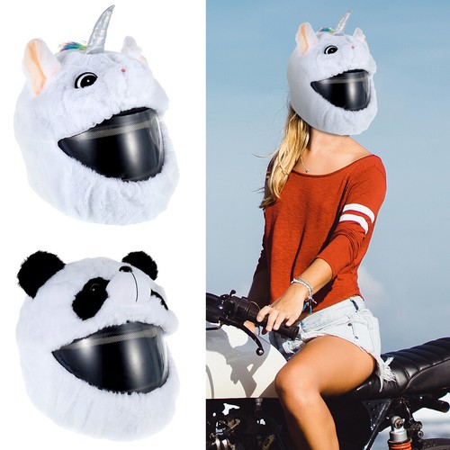 Helmet Plush Cover Cute Motorcycle Helmet Cover Animal Panda Motorcycle ...