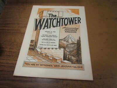 The WATCHTOWER Jehovah's Witness Journal 1960 January 15 | eBay