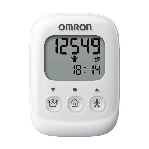 OMRON Pedometer White HJ-325-W With Drop Prevention Strap & Clip ...