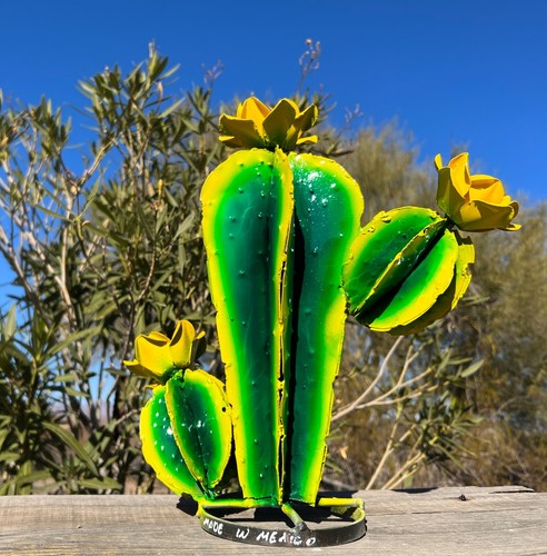 Handcrafted Rustic MINI Metal Hybrid Cactus Metal Yard Art Metal Barrel ...