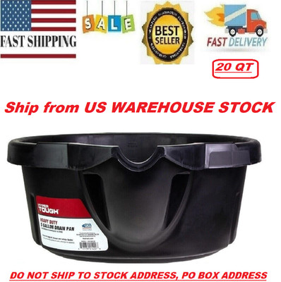 Oil Change Drain Container 20 Quart Large Pan Leak-Proof High Capacity ...