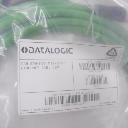 16.4' 5m Datalogic Ethernet Cable 93A051348 410 Scanner CAB-ETH-M05 M12 ...