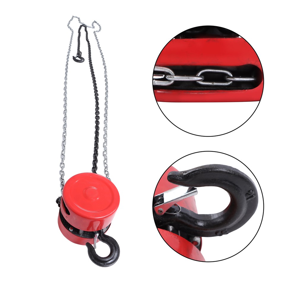 Chain Hoist Chain Block 1 Ton Capacity 10 Feet Lift Steel Construction ...
