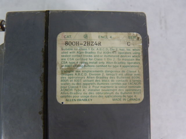 Allen-Bradley 800H-2HZ4R Series C Push Button Enclosure USED | eBay