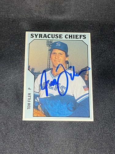 Tom Filer 1985 TCMA Syracuse Chiefs #6 Blue Jays Auto Autographed ...