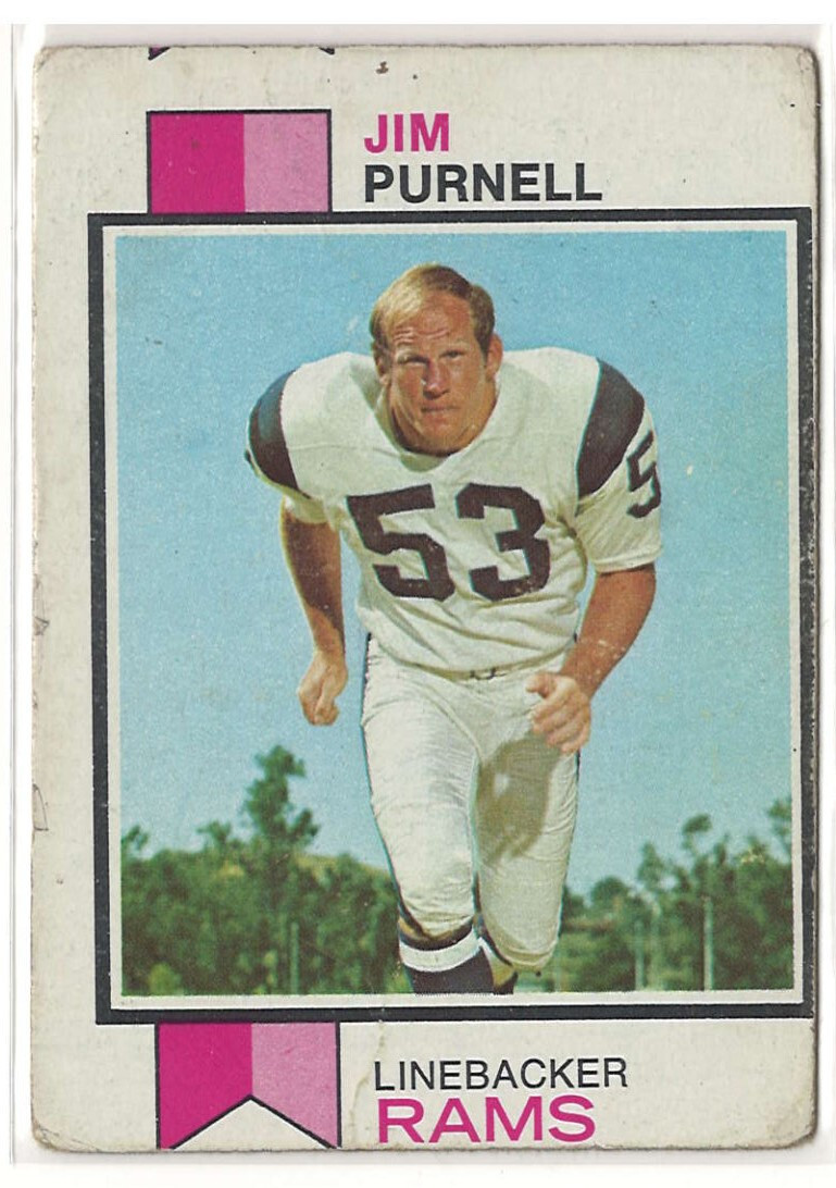 1973 Topps Football #447 Jim Purnell Los Angeles Rams | eBay