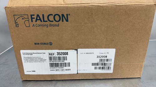 Falcon 352008 5mL Round-Bottom Polystyrene Test Tubes Case 1000 | eBay