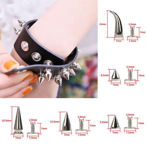 10 Sets Metal Punk Studs Screw Spots Rivets Spikes Leather Belt ...