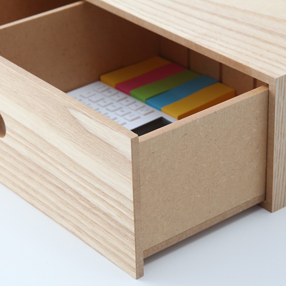 MUJI MDF ash wood oak 1 drawer organize storage box for Accessory small ...