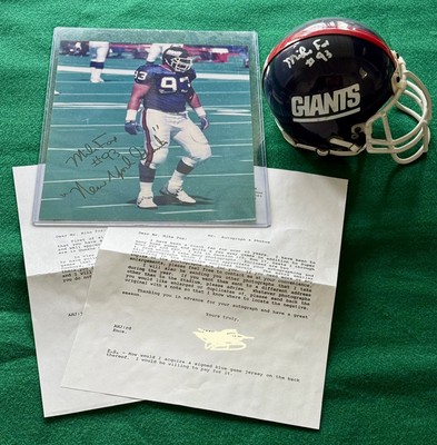 Mike Fox Signed New York Giants Mini Helmet & 8x10 Photo W/ COA’s | eBay