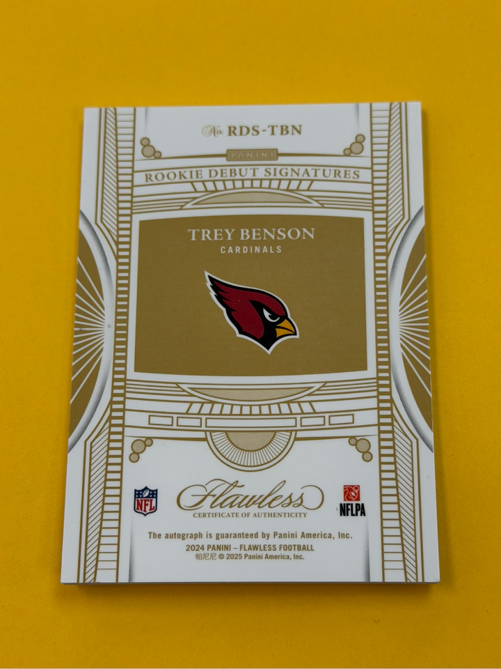 2024 Panini Flawless Trey Benson Auto Blue Parallel 10/10 | eBay UK