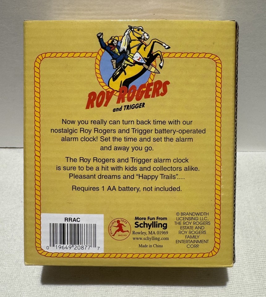 Schylling Roy Rogers & Trigger Wind Up Alarm Clock | eBay