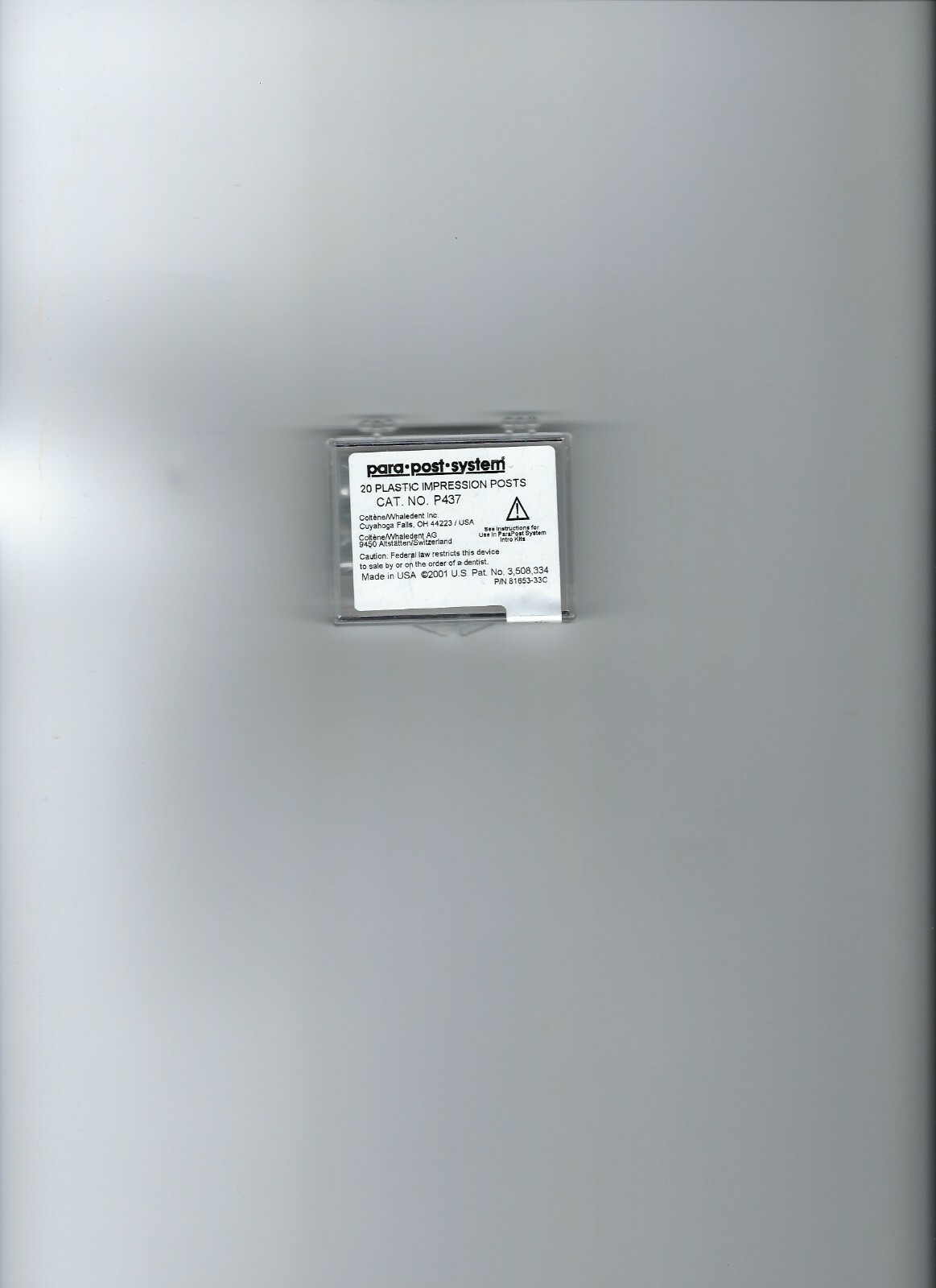 Coltene P437 ParaPost green .070" (1.75mm) plastic impression post, 20 ...