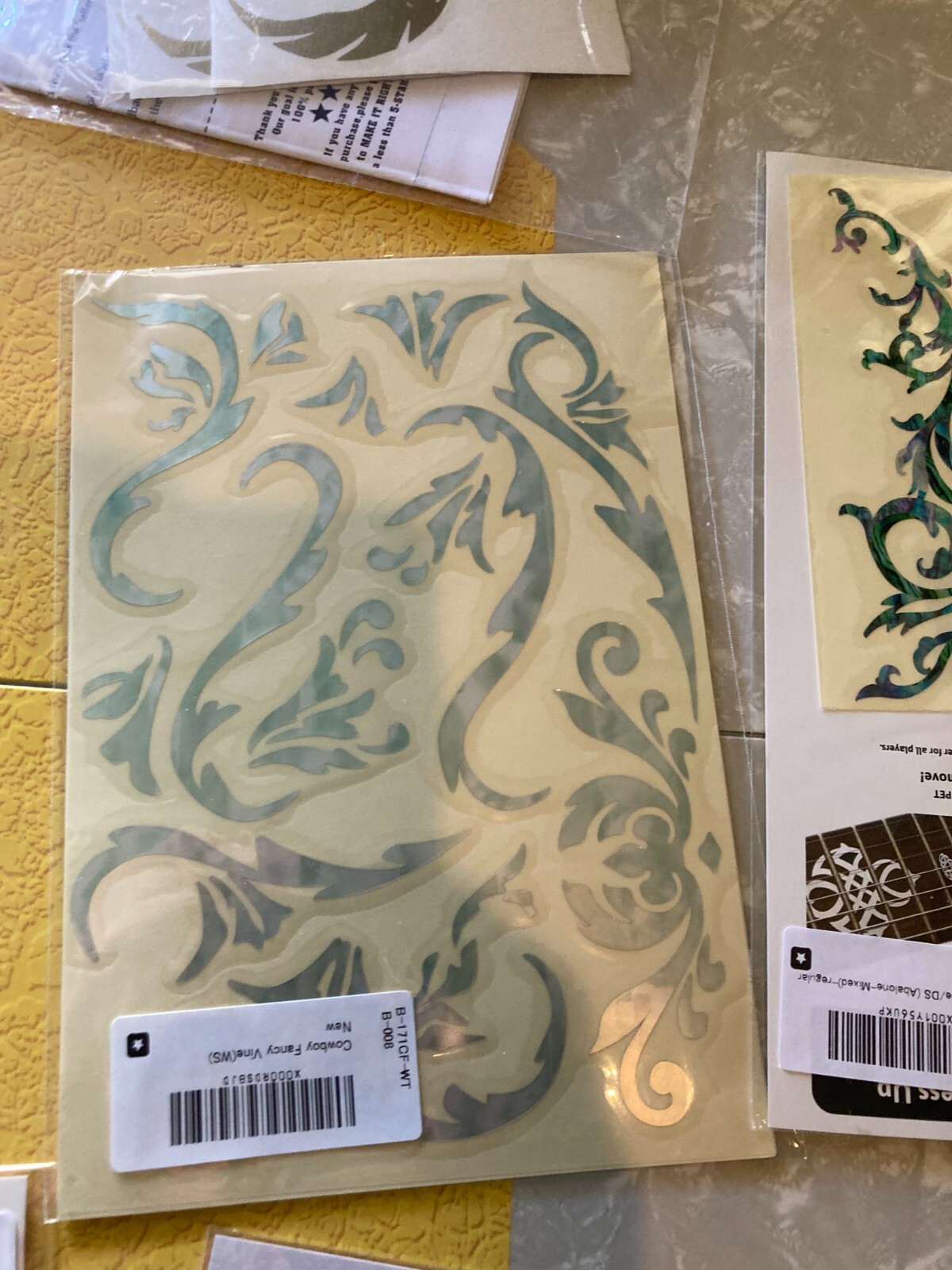 Huge Lot Guitar Building Hobby Inlay Abalone Decals Mother of Pearl Etc ...