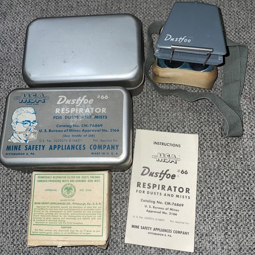 Vintage Mine Safety Appliance MSA Dustfoe #66 Mining Equiptment w/Tin ...