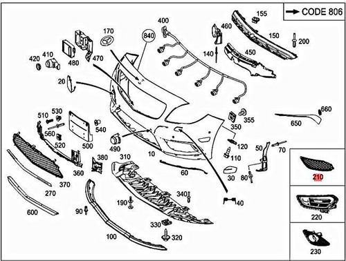 Genuine MERCEDES C117 X117 CLA Coupe C117 Cover bumper area 1178852300 ...