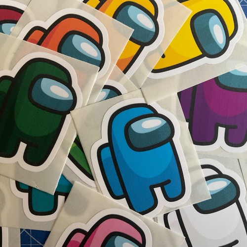 Among Us Matt Vinyl Stickers x15 Scrapbooking Diary Laptop Toybox Games ...
