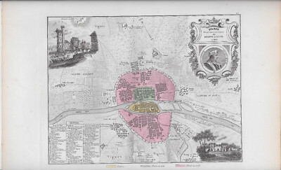 PARIS . CARTE 1877. ATLAS FRANCE & SES COLONIES. M. VUILLEMIN. REF 7646 ...