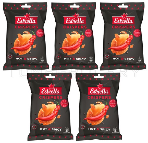 5 ESTRELLA CRISPERS HOT & SPICY CHILI Flavor Crunchy Coated Peanuts ...