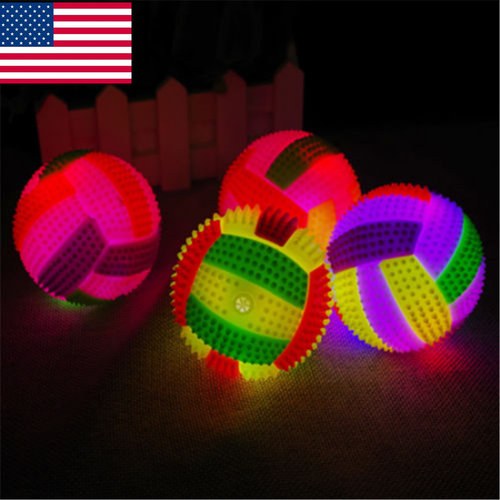 Flashing LED Volleyball Light Up Color-Changing Bouncing Hedgehog Ball ...