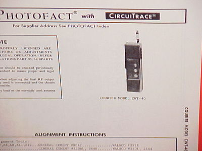 1970 COURIER CB RADIO SERVICE SHOP MANUAL MODEL CWT-40 | eBay