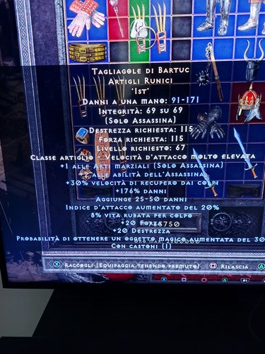 D2R BARTUC'S CUT-THROATH RUNIC TALONS +8 IST PSN ONLY - NON LADDER ...