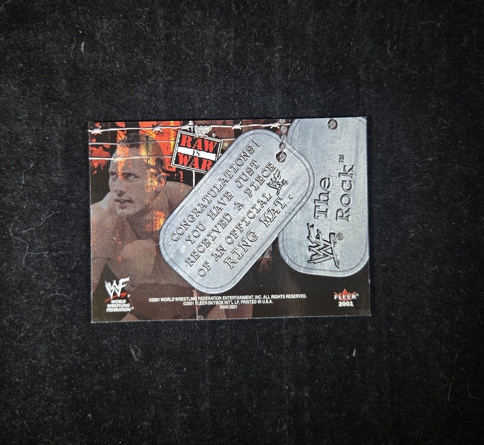 WWF Raw is War Wrestling - War Booty Relic Card - The Rock Ring Mat ...