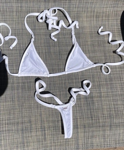 Vintage white Micro Wicked Weasel Bikini Set Size Small | eBay