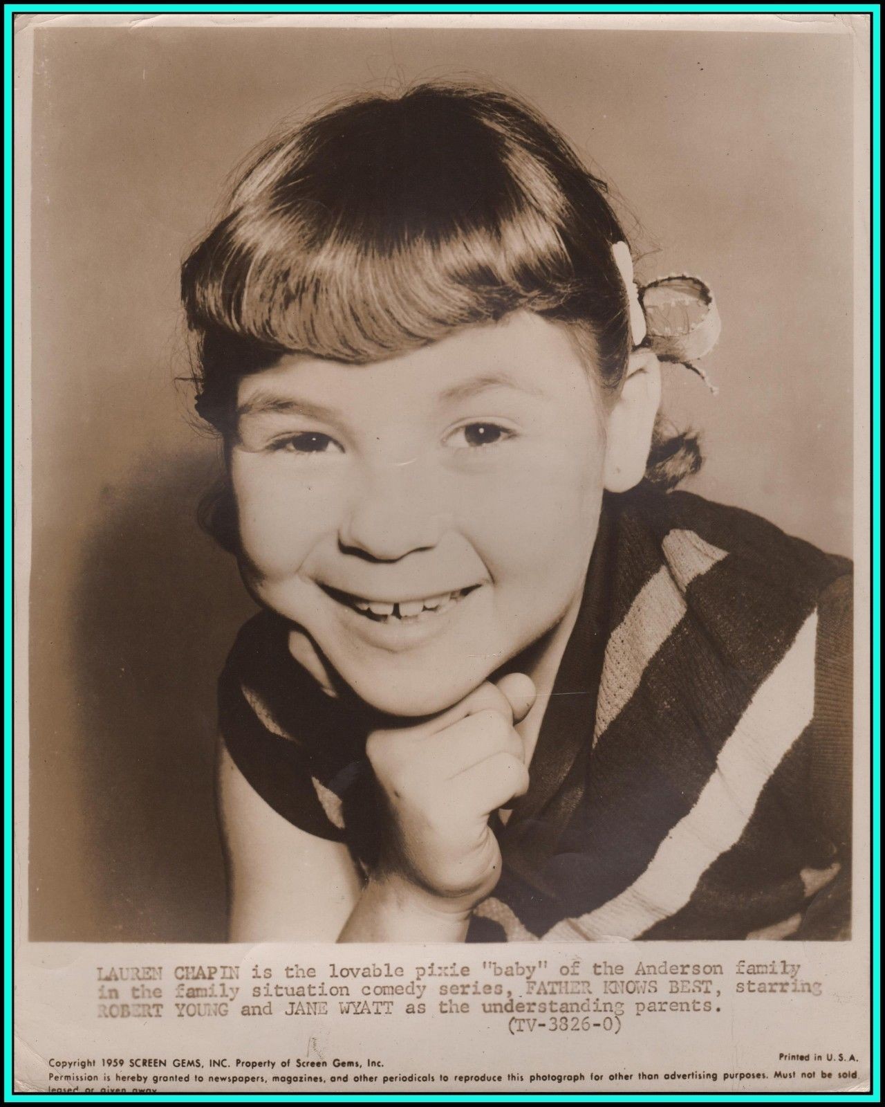 LAUREN CHAPIN in "Father knows Best" - Original TV Series Rare PORTRAIT ...