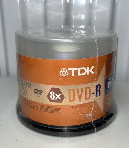 TDK DVD-R Recordable Discs 8x Speed 120 Minutes 4.7 GB - Pack of 50 ...