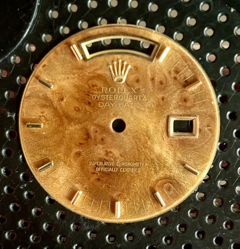 Rolex BIRCH BURL WOOD dial For 19018 Day date Oysterquartz President | eBay