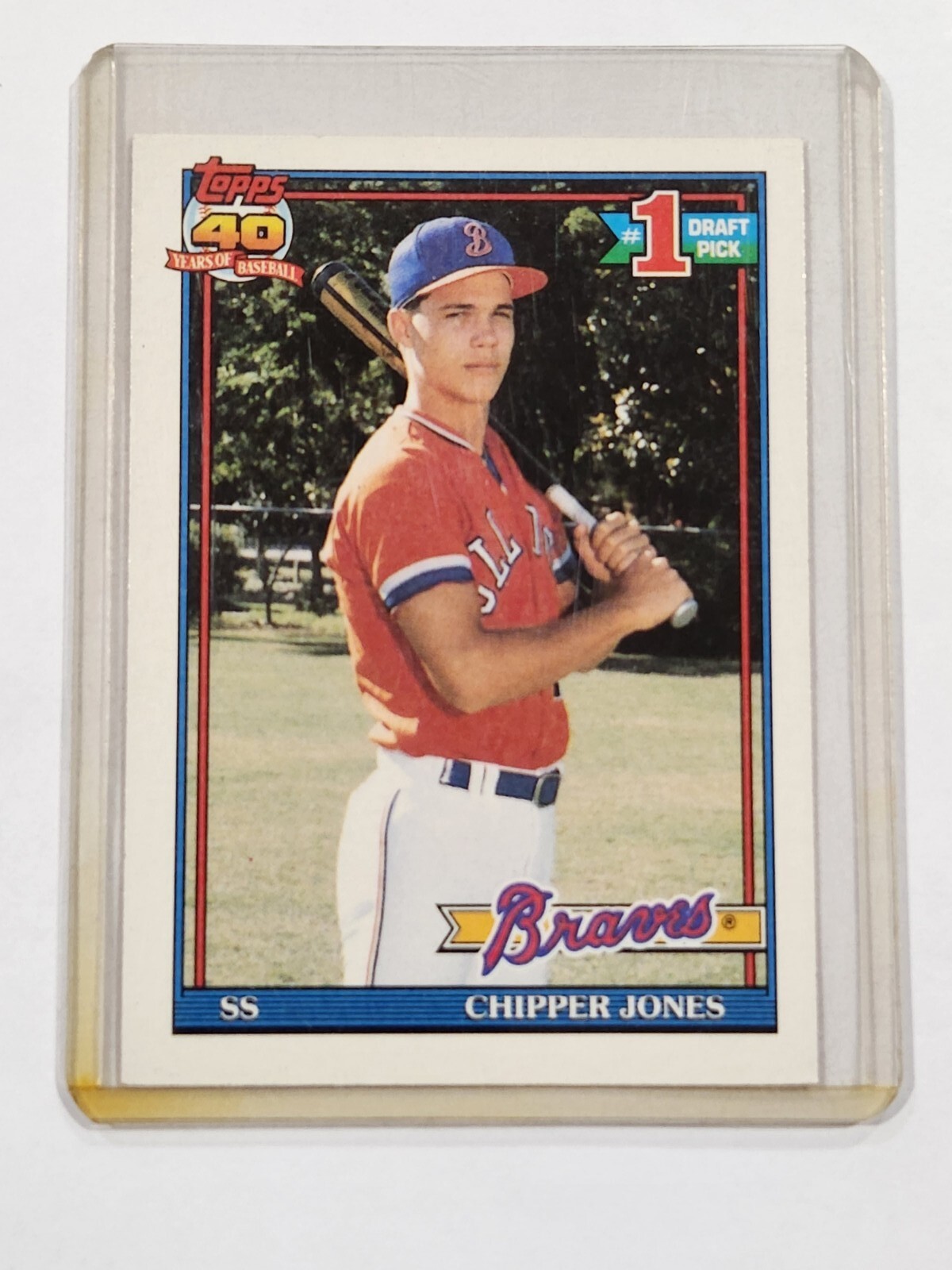 1991 Chipper Jones Topps 1st Round Pick #333 Rookie Card RC Atlanta ...