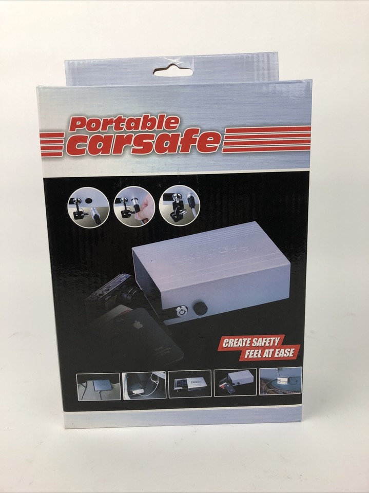CAR SAFE Portable Small Car Gun Safe for Pistols Handgun Valuables Key ...