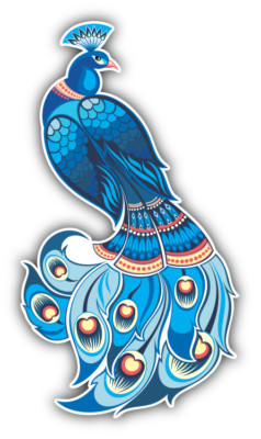 Patterned Peacock Car Bumper Sticker Decal - ''SIZES'' | eBay