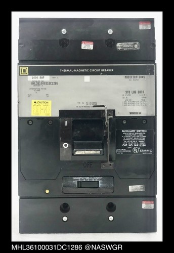 Square D MHL36100031DC1286 Molded Case Circuit Breaker ~ 1000 Amp | eBay