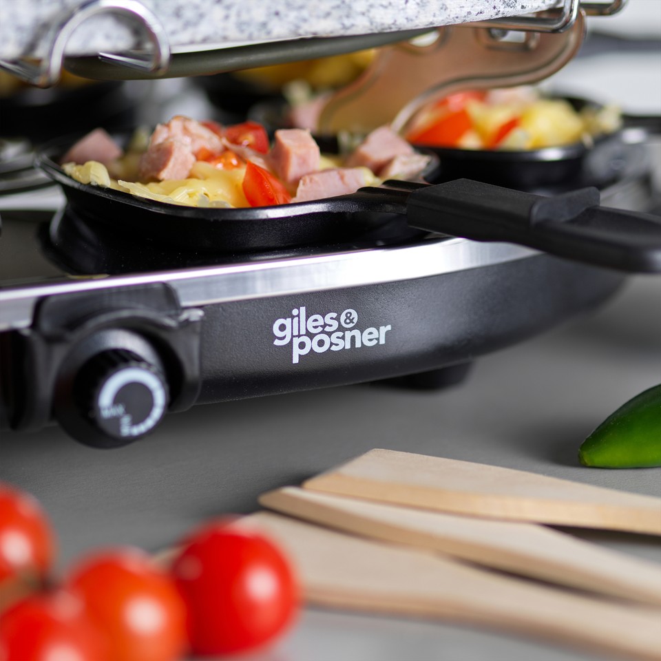 Electric Stone Raclette Grill Non-Stick Indoor Tabletop Appliance Giles ...