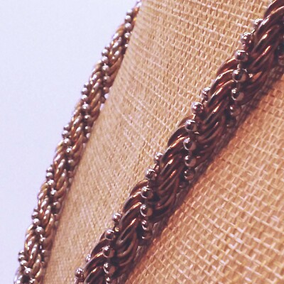 Vintage 80s-90s rope chain 28″ goldtone silvertone thick chunky ...