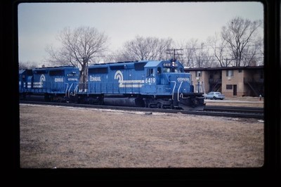 Railroad Slide - Conrail #6419 Locomotive Freight Train 1989 Vintage | eBay