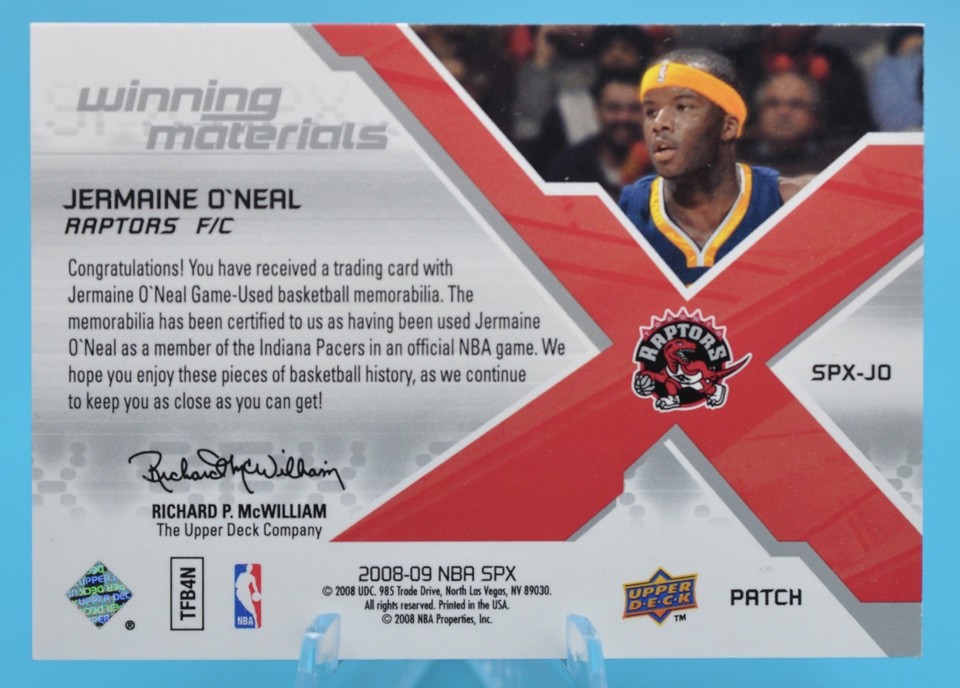 2008-09 SPX Jermaine O’Neal Winning Materials Triple Relic Patch /25 ...
