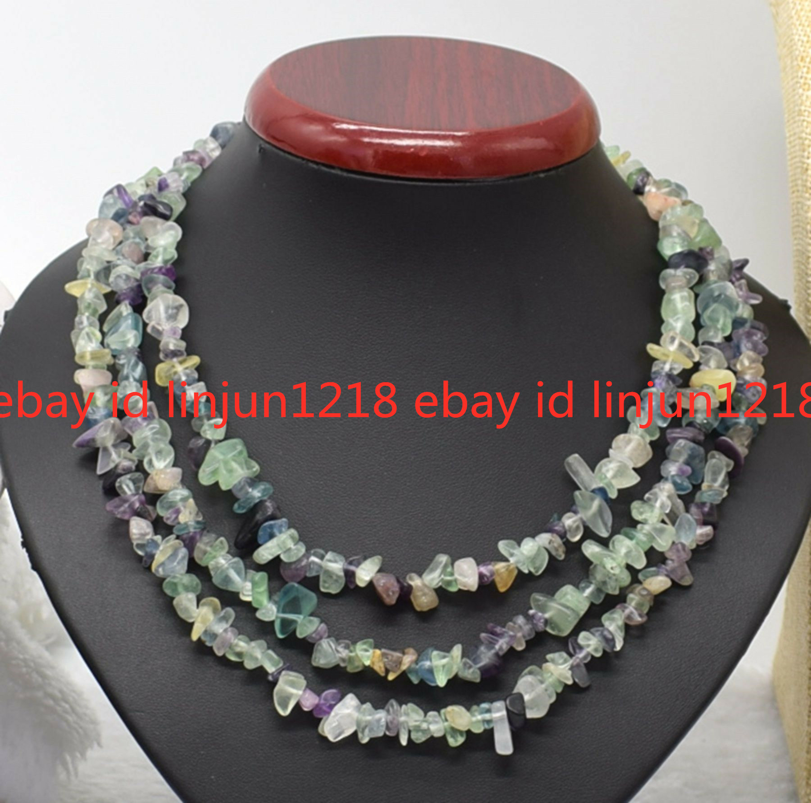 Natural 3Row Purple Amethyst Amazonite Gravel Gemstone Beads Necklace ...