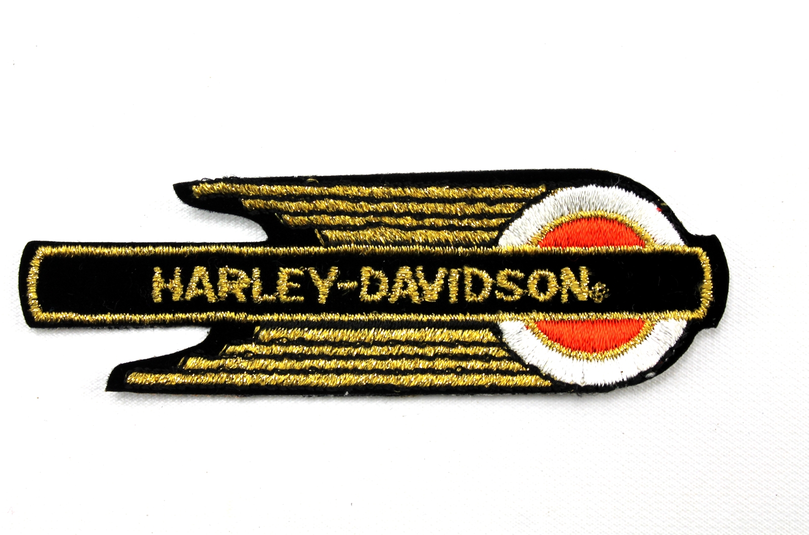Vintage Harley Davidson Fireball Knucklehead Flying Wheel Gold Stitch ...