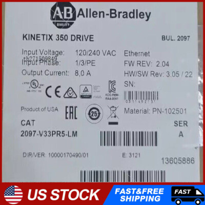 ALLEN BRADLEY 2097-V33PR5-LM Kinetix 350 2.0kW Servo Drive AB 2097 ...