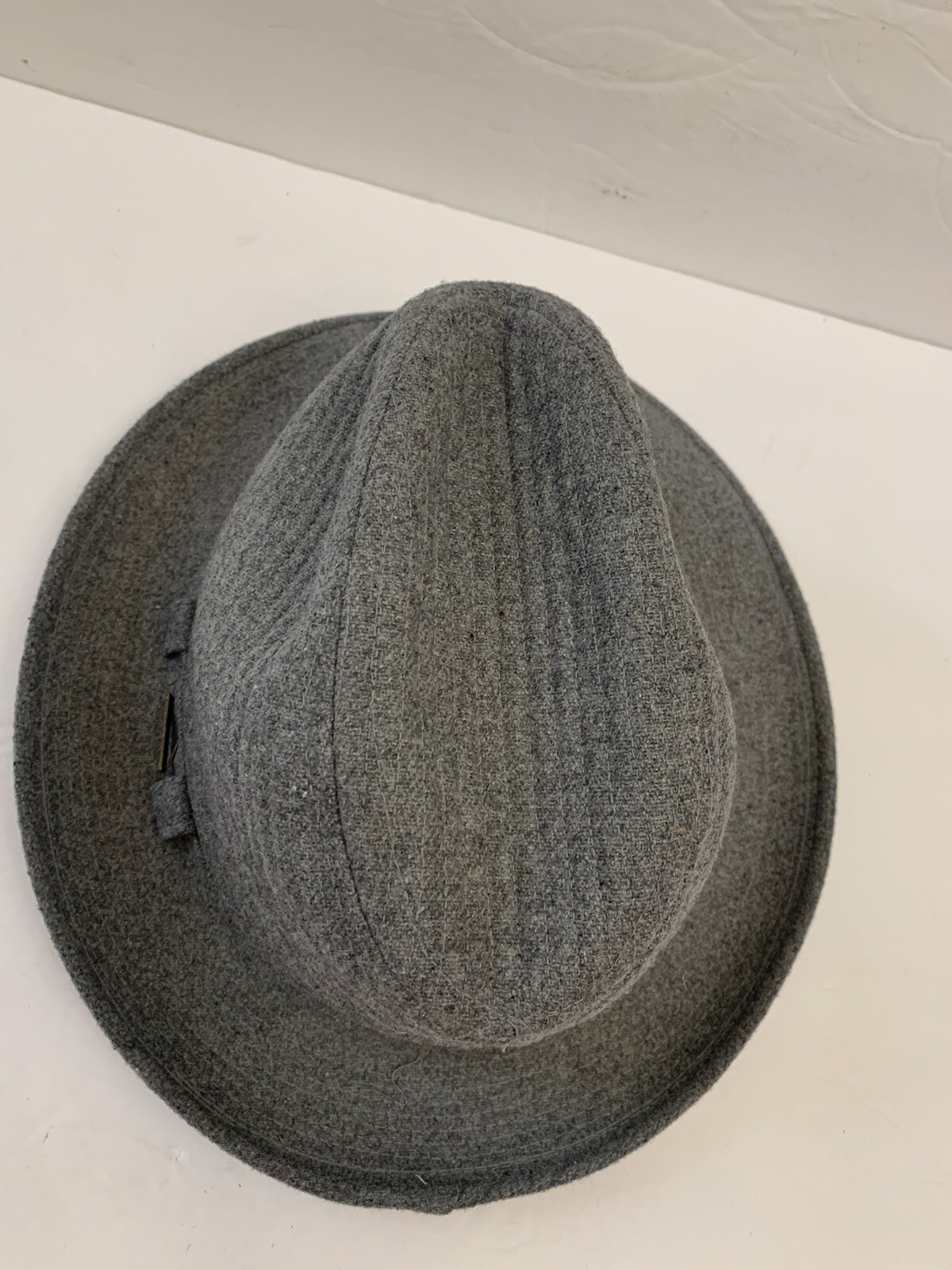 Stetson Fedora Or Derby Hat Men's 7 1/4 USA Gray Wool Ribbed Look | eBay